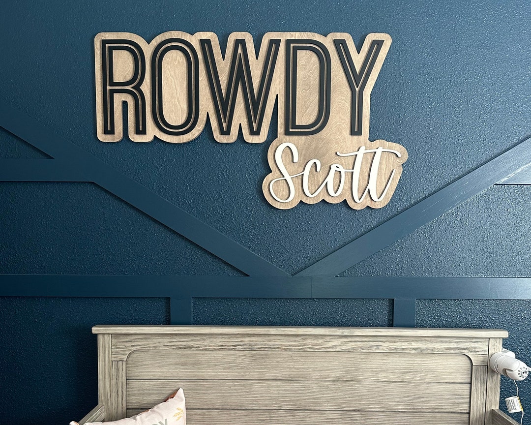 Large Custom Wood Name Sign, Nursery Name Sign, Boho Girl Name Sign ...
