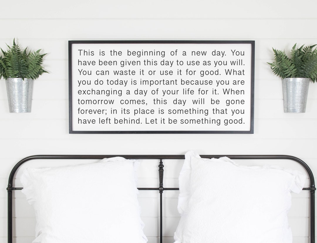 Buy This is the Beginning of A New Day Sign Framed Wood Signs Online in ...