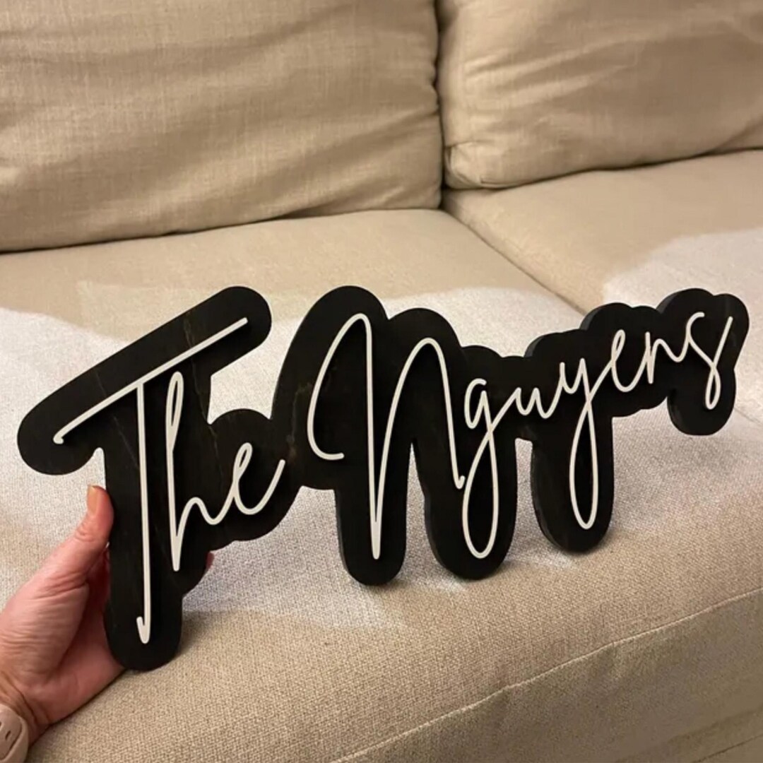 Large Custom Family Name Sign, Cut Out Last Name Sign, Wedding Name ...