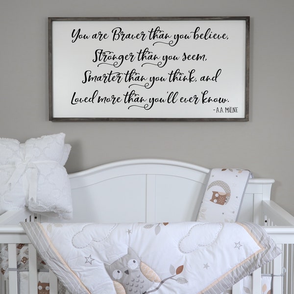 Winnie the Pooh You Are Braver Than You Believe Frame - Etsy