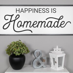 Happiness is Homemade Sign, Homemade Sign, Framed Wood Signs, Kitchen ...