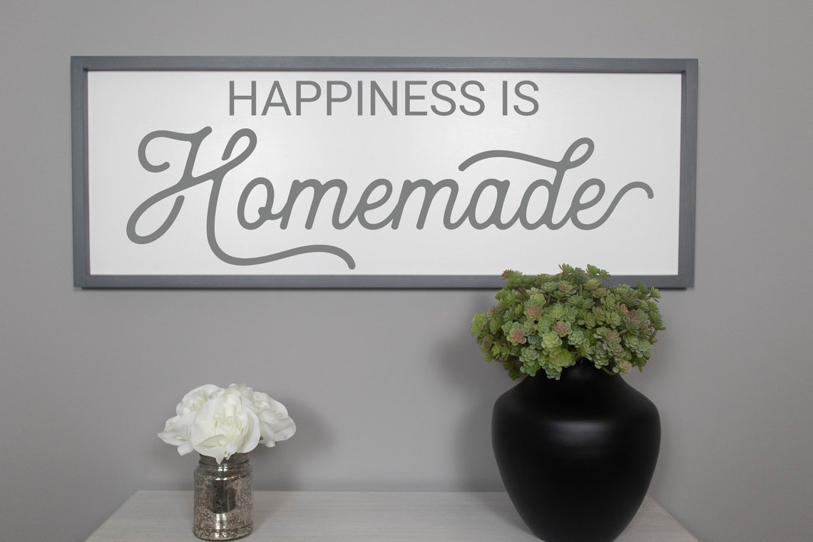 Happiness is Homemade Sign Homemade Sign Framed Wood Signs - Etsy