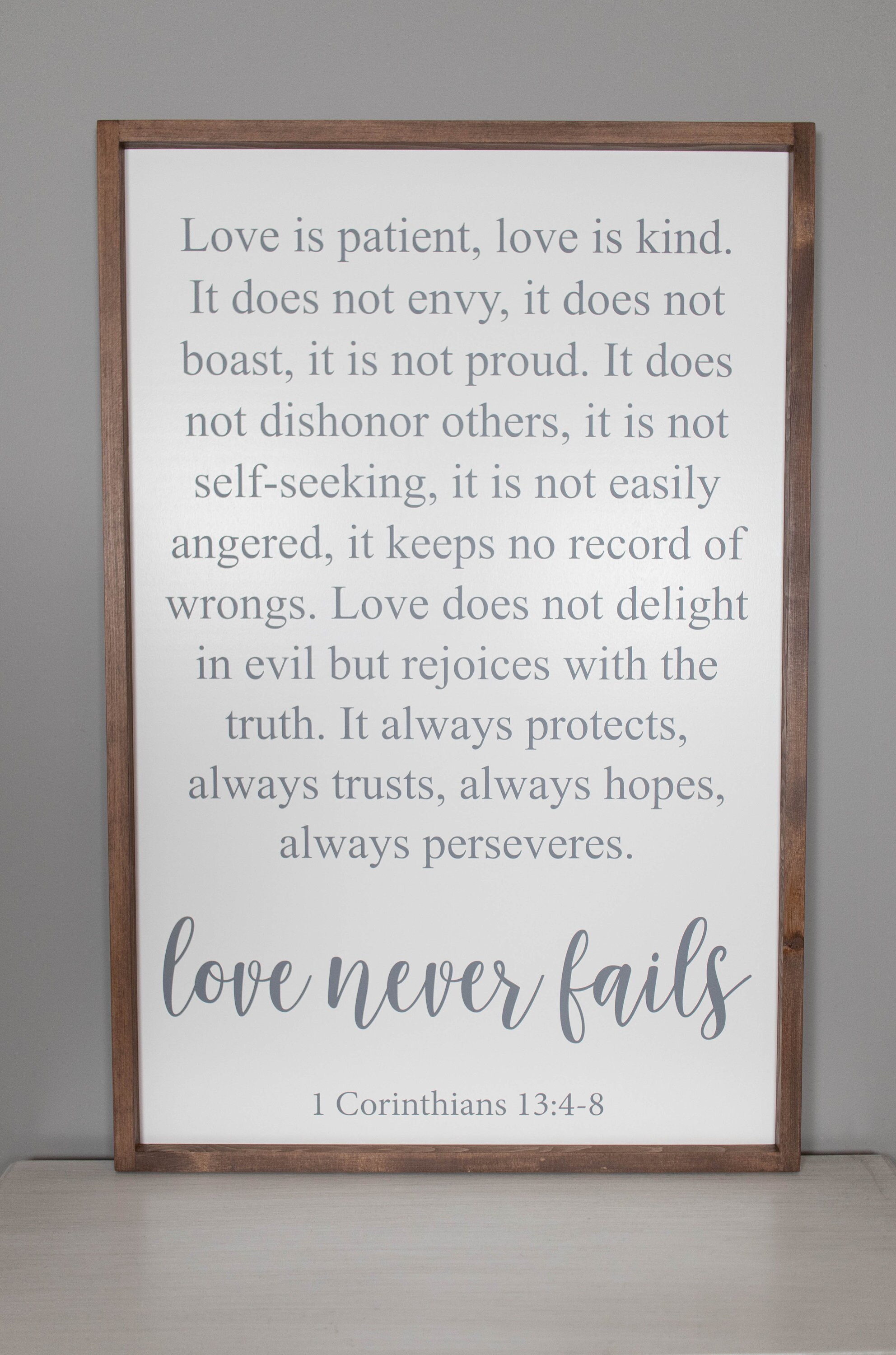 Love is Patient Love is Kind Sign Love Never Fails Sign - Etsy