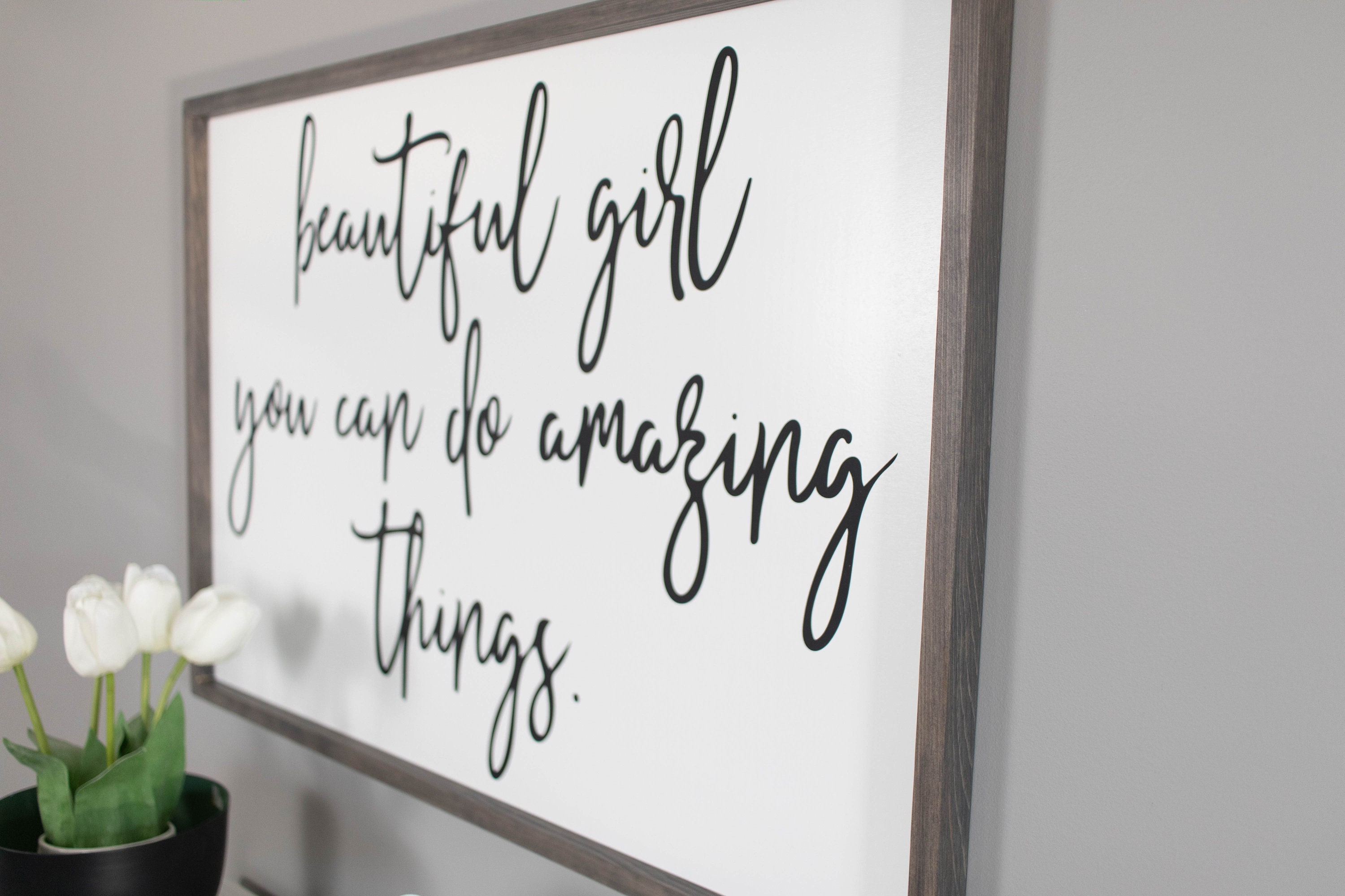 Beautiful Girl You Can Do Amazing Things Sign Wood Signs | Etsy