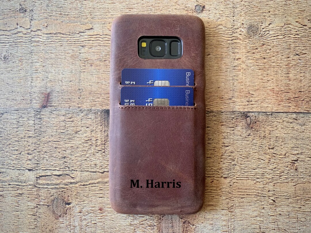 Samsung Brown Leather Snap on Full Back Cover Case, Cardholder, Galaxy ...