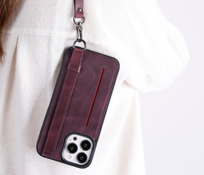 Custom Leather Iphone Grip Holder Case. Iphone 14 13 12 11 - Etsy