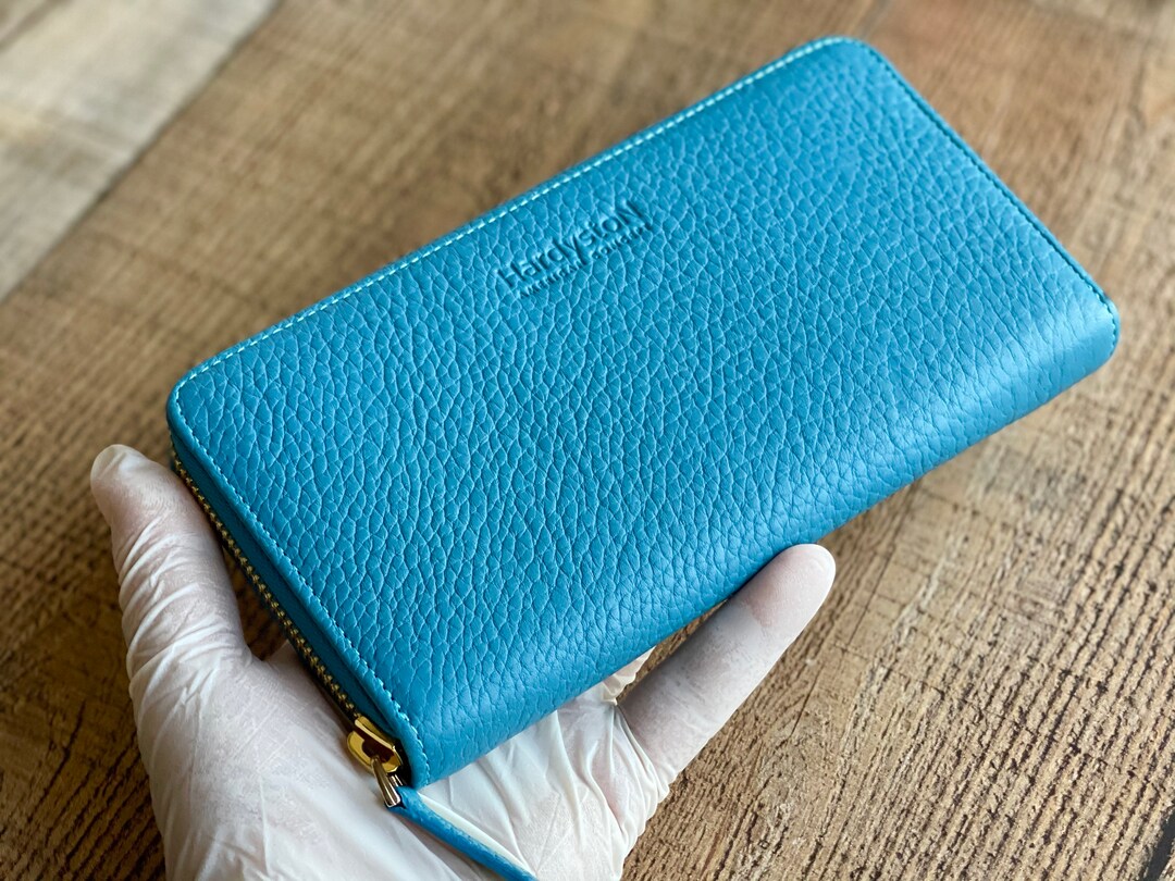 Turquoise Leather Women's Wallet, Card Holder, Travel Purse ...