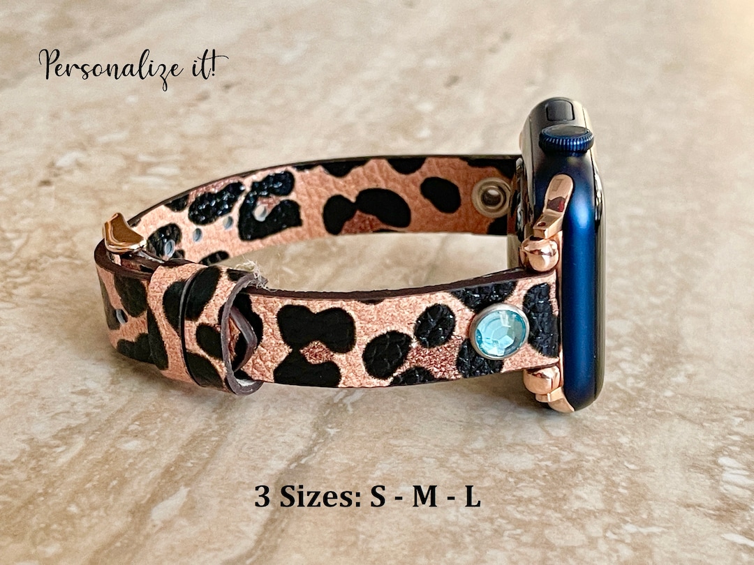Leopard Slim Leather Watch Band Apple Watch Band 38 40 41 - Etsy