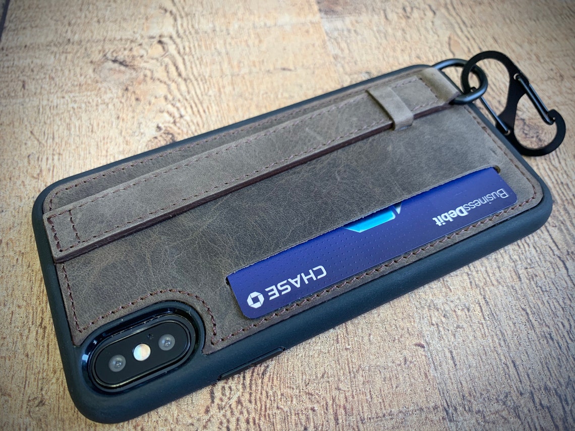 Custom Leather Iphone Grip Holder Case. Iphone 13 12 11 X - Etsy