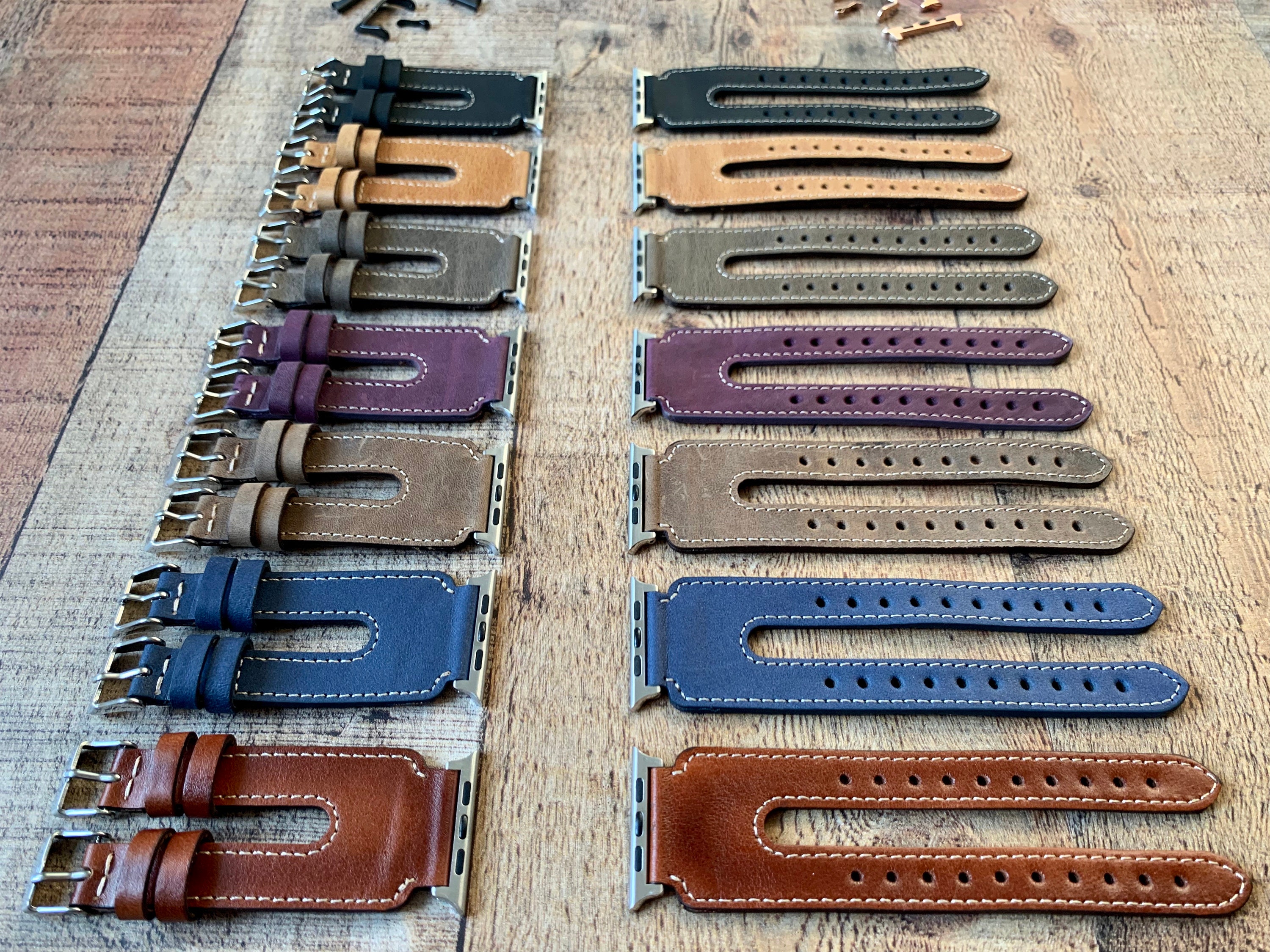 Antic Camel Leather Watch Strap Double Watch Band Wrist - Etsy