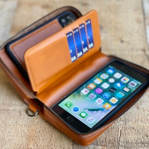 Leather Dual iPhone Case, iPhone Wallet, 2 Phone Holder, Double iPhone ...