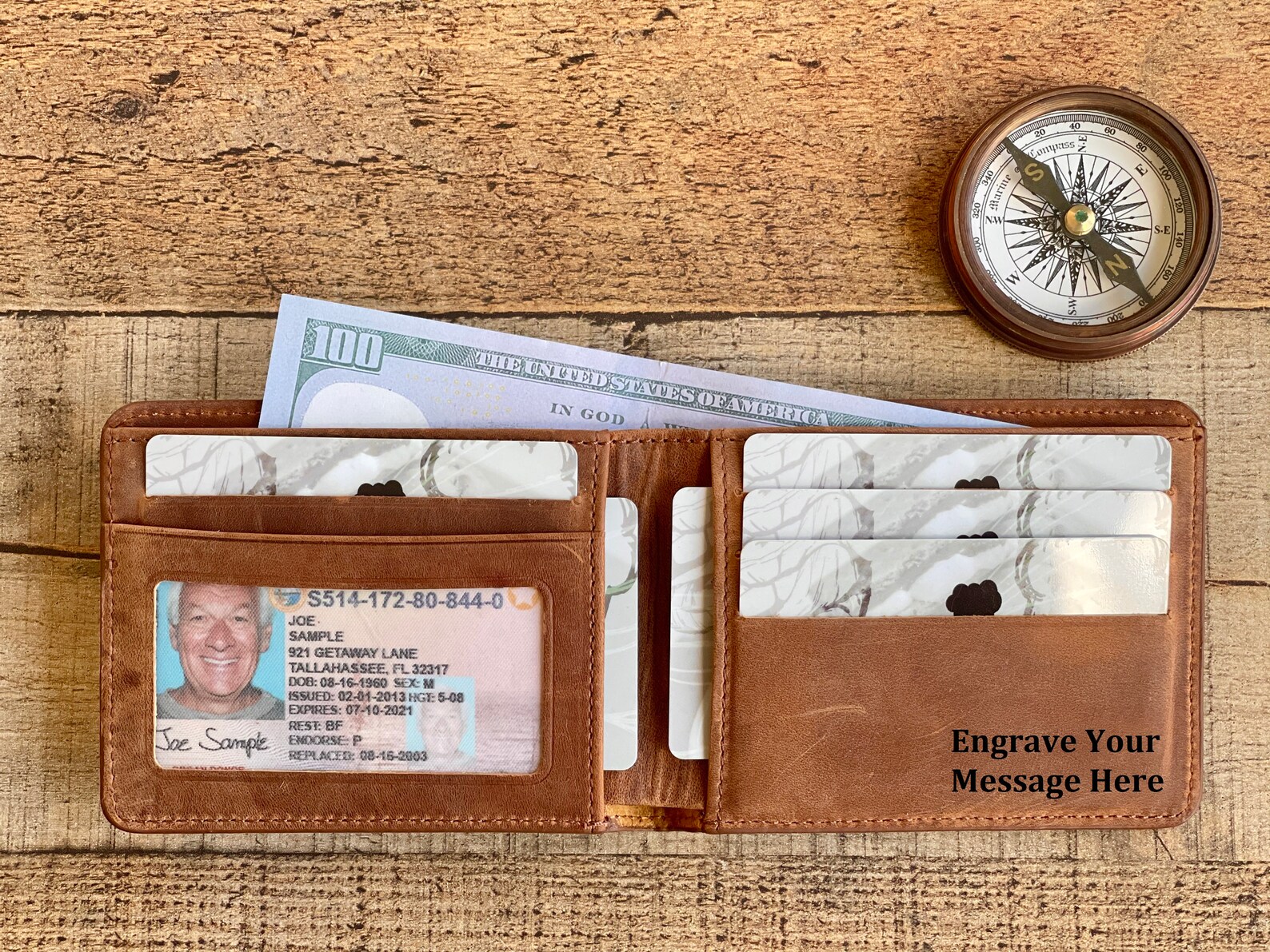 Custom Antic Leather Wallet Classic Bifold Wallet - Etsy