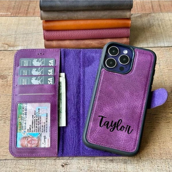 Purple Black Wallet - Etsy
