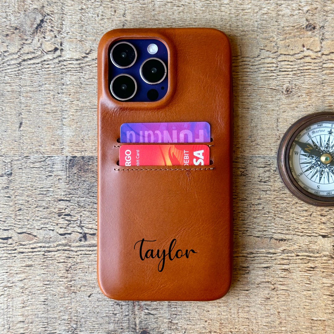 Custom Leather Feather Light Snap on Full Cover Case iPhone 16, 15, 14 ...
