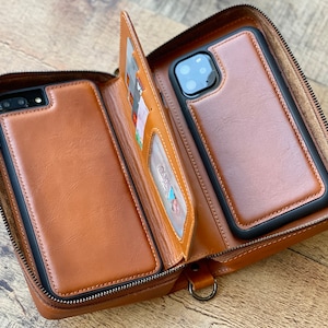Leather Dual iPhone Case, iPhone Wallet, 2 Phone Holder, Double iPhone ...