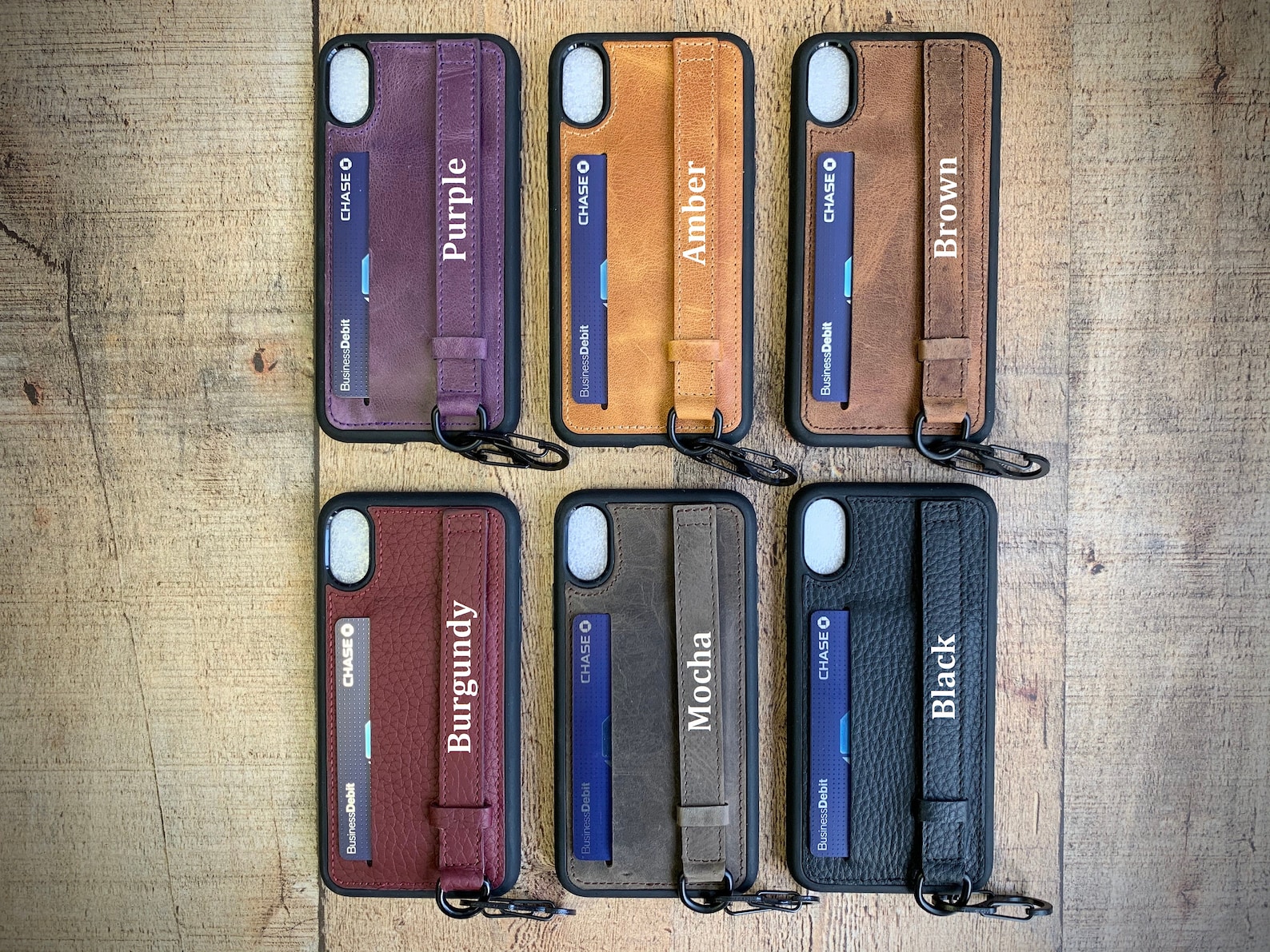 Custom Leather iPhone Grip Holder Case. iPhone 15, 14, 13, 12 11, X, XS ...