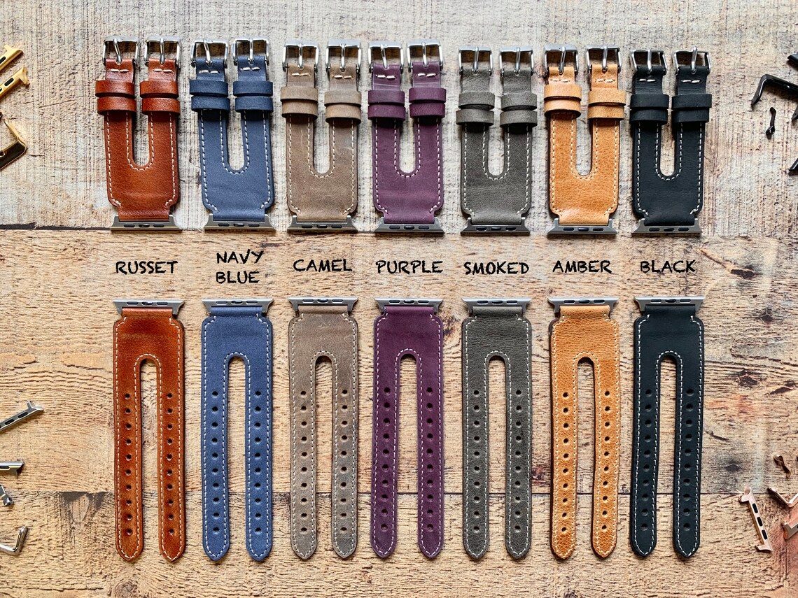 Antic Camel Leather Watch Strap Double Watch Band Wrist | Etsy