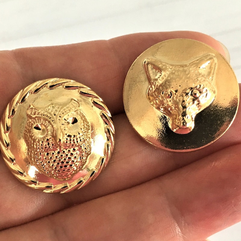 Antique Fox Button - Etsy
