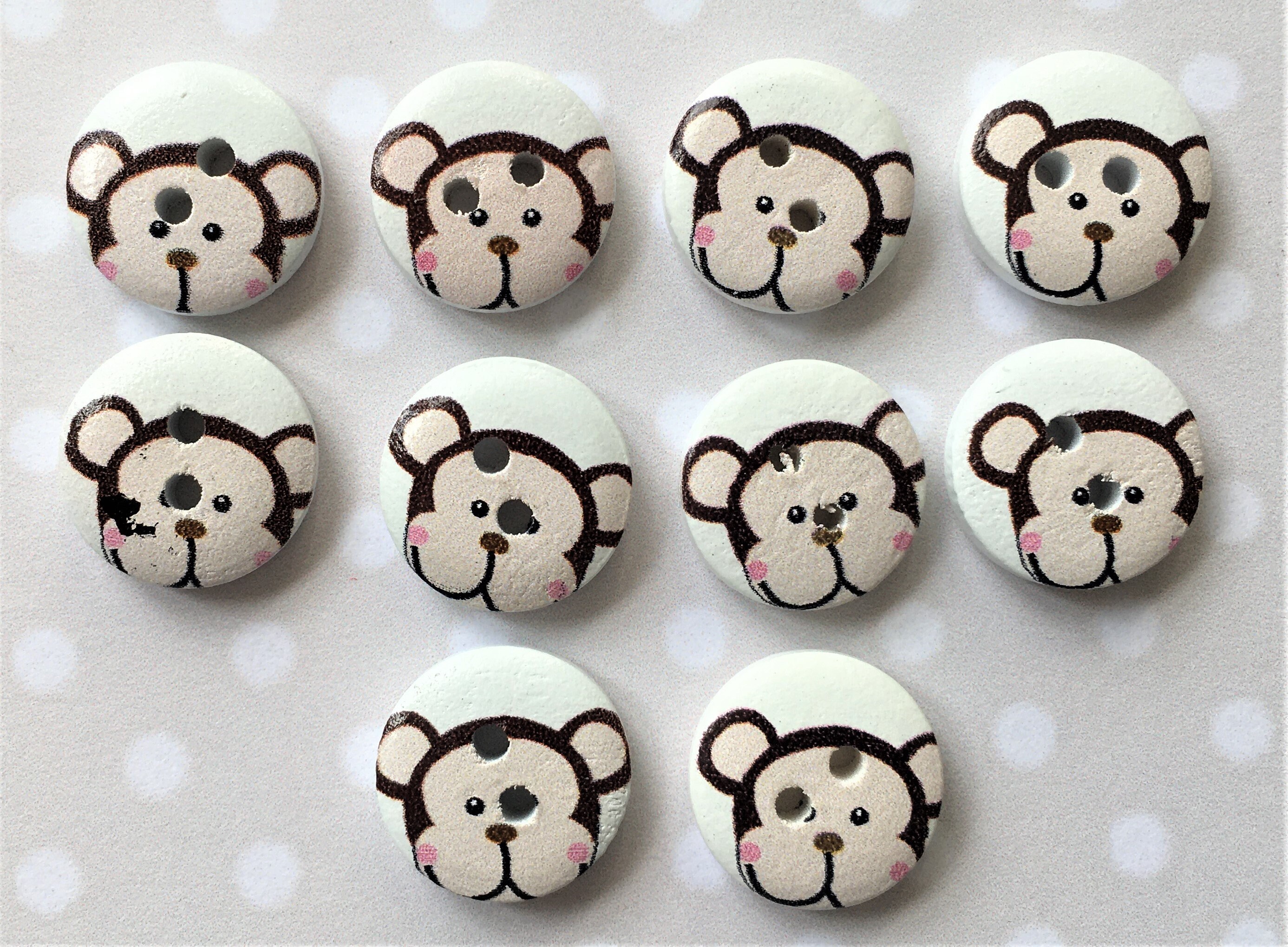 15 Mm WILD ANIMAL THEME Buttons Round X 10 Cute Little Wild - Etsy UK