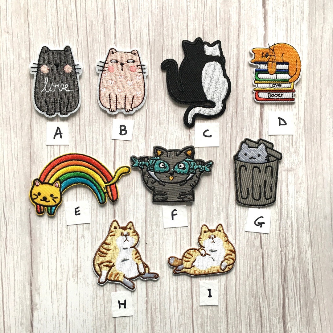 IRON ON CAT Patches. Cat Patches, Rainbow Iron on Patch, Pride Patch ...