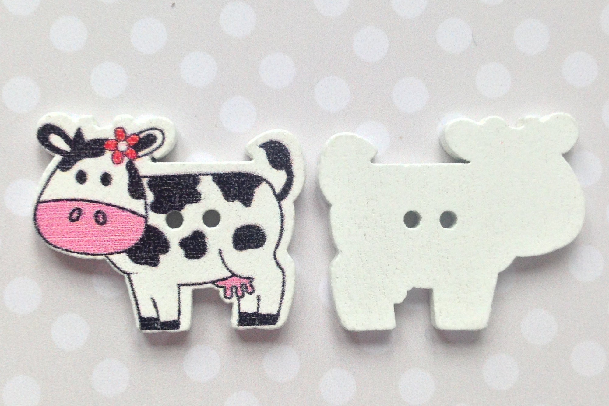 COW BUTTONS X 9 Wooden Cow Buttons Cow Embellishments Cow | Etsy UK