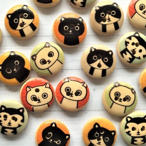 15 Mm CAT BUTTONS X 10, Cute Little Cat Buttons, Cat Buttons, Cat ...