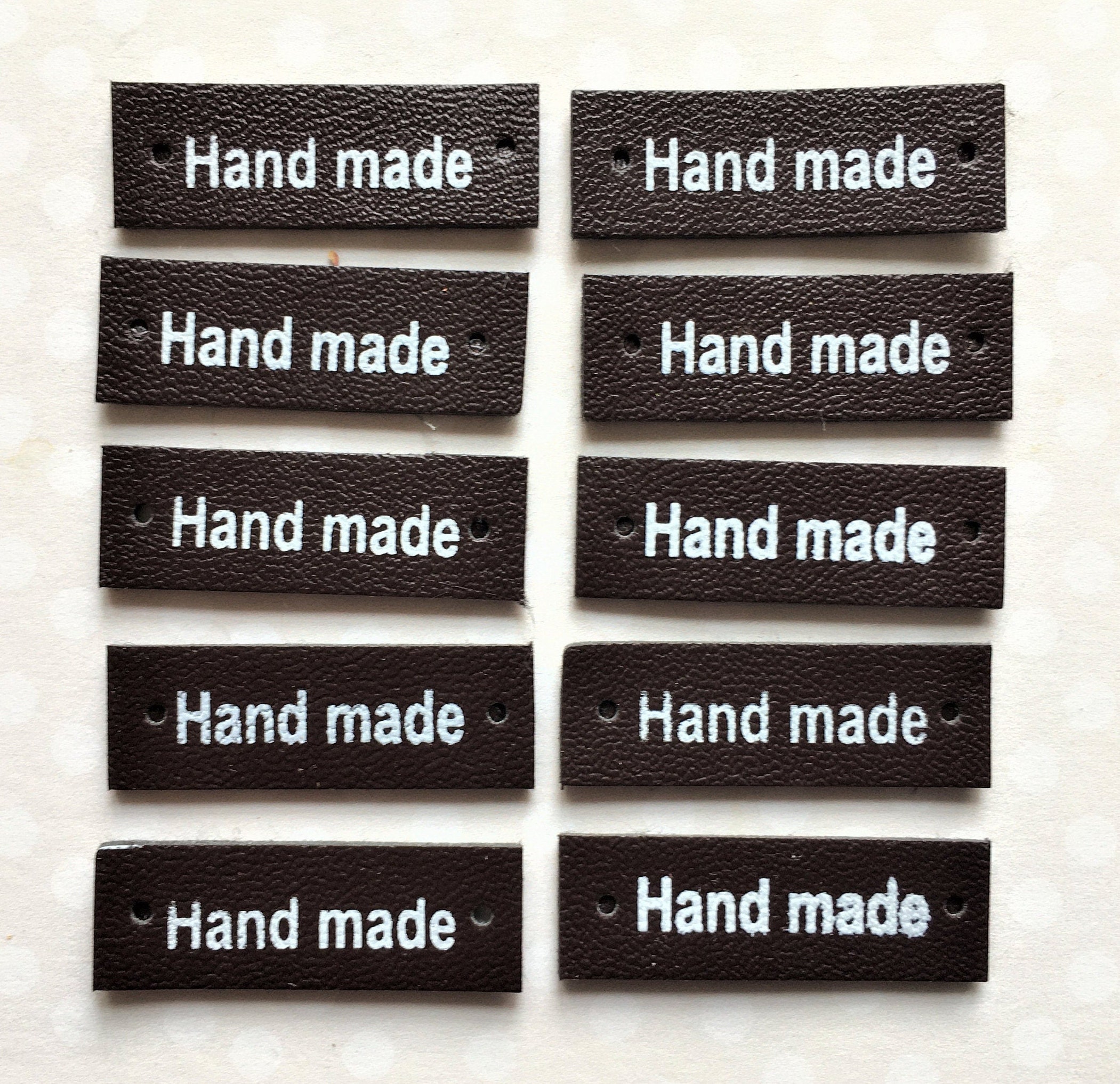 10 x PU Leather look labels Leather look handmade labels | Etsy
