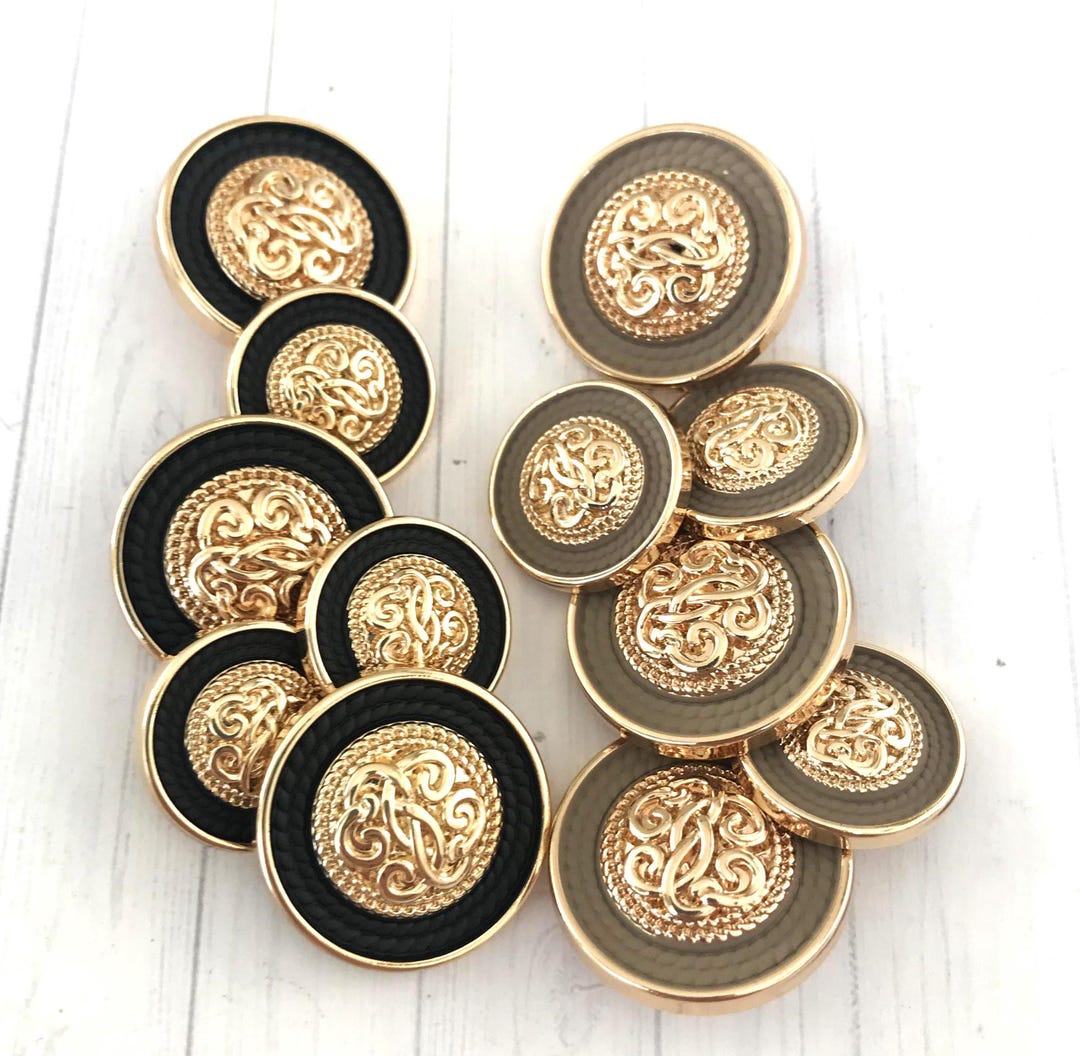 Black or Taupe Metal Shank Buttons 18mm and 23mm - Etsy