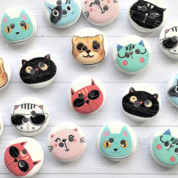 Cat Buttons - Etsy