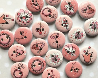 Pretty Pink Buttons | Etsy