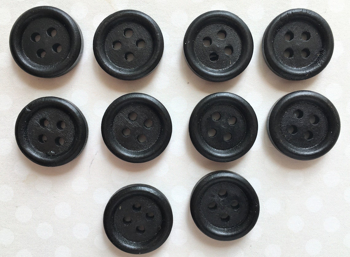 15 Mm ROUND WOODEN Buttons X 10. Four Hole Wooden Buttons - Etsy UK