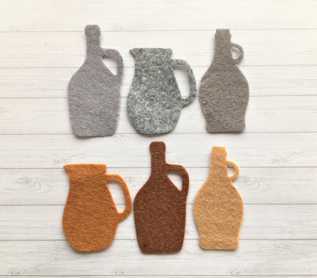 6 X FELT DIE CUT Vases/jugs, Flower Vase Die Cuts, Felt Vase/jug ...