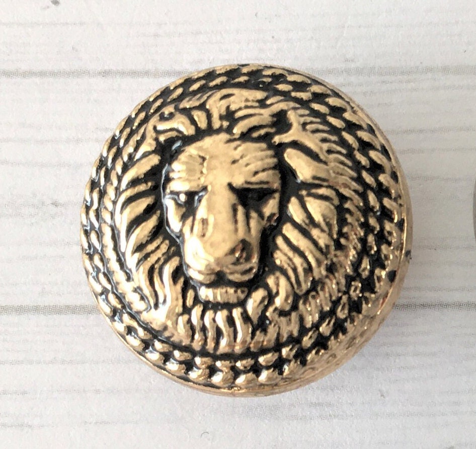 15mm/20mm METAL LION HEAD Buttons Antique Silver/gold Metal - Etsy