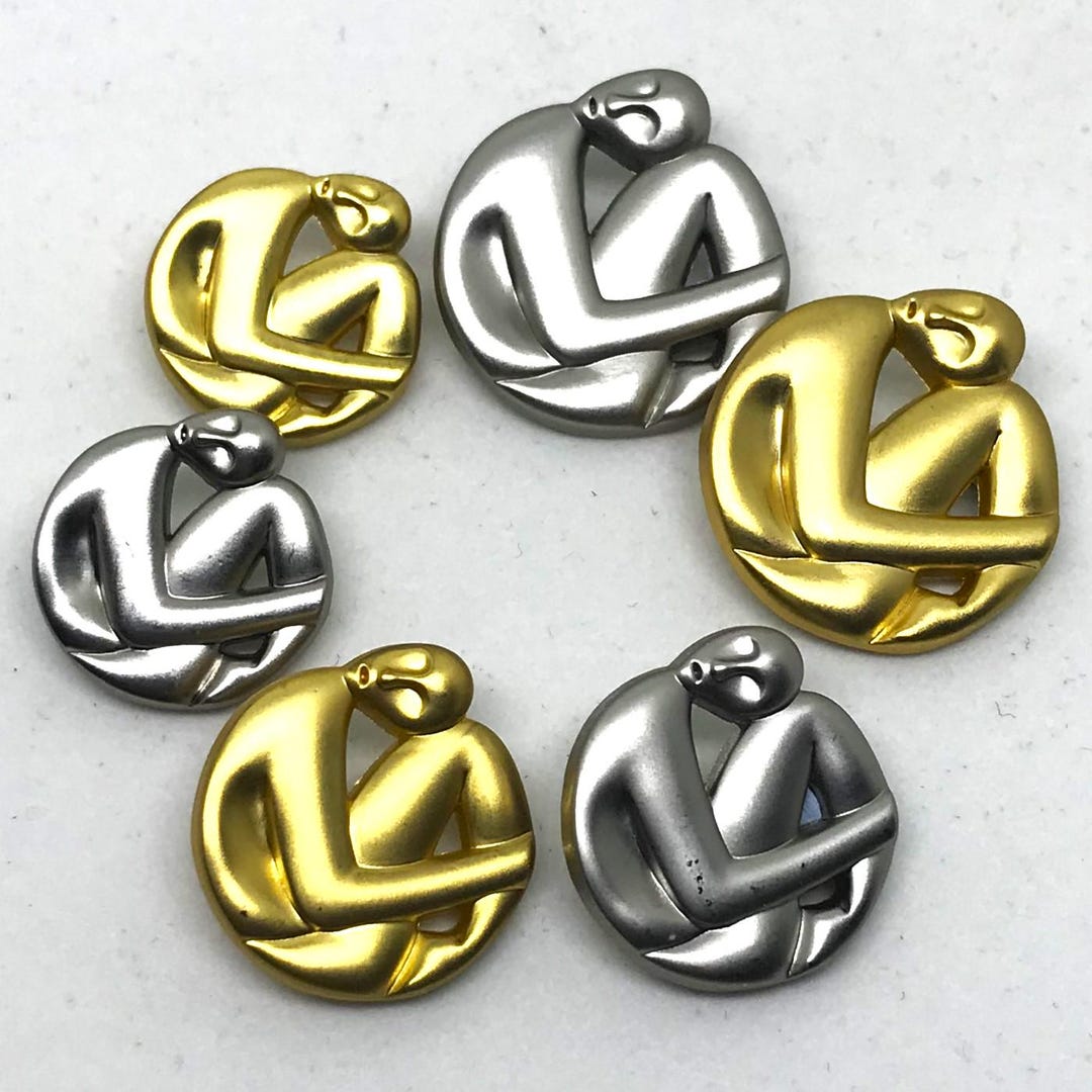 Human Form Design Metal Shank Buttons 18mm,20mm and 23mm - Etsy
