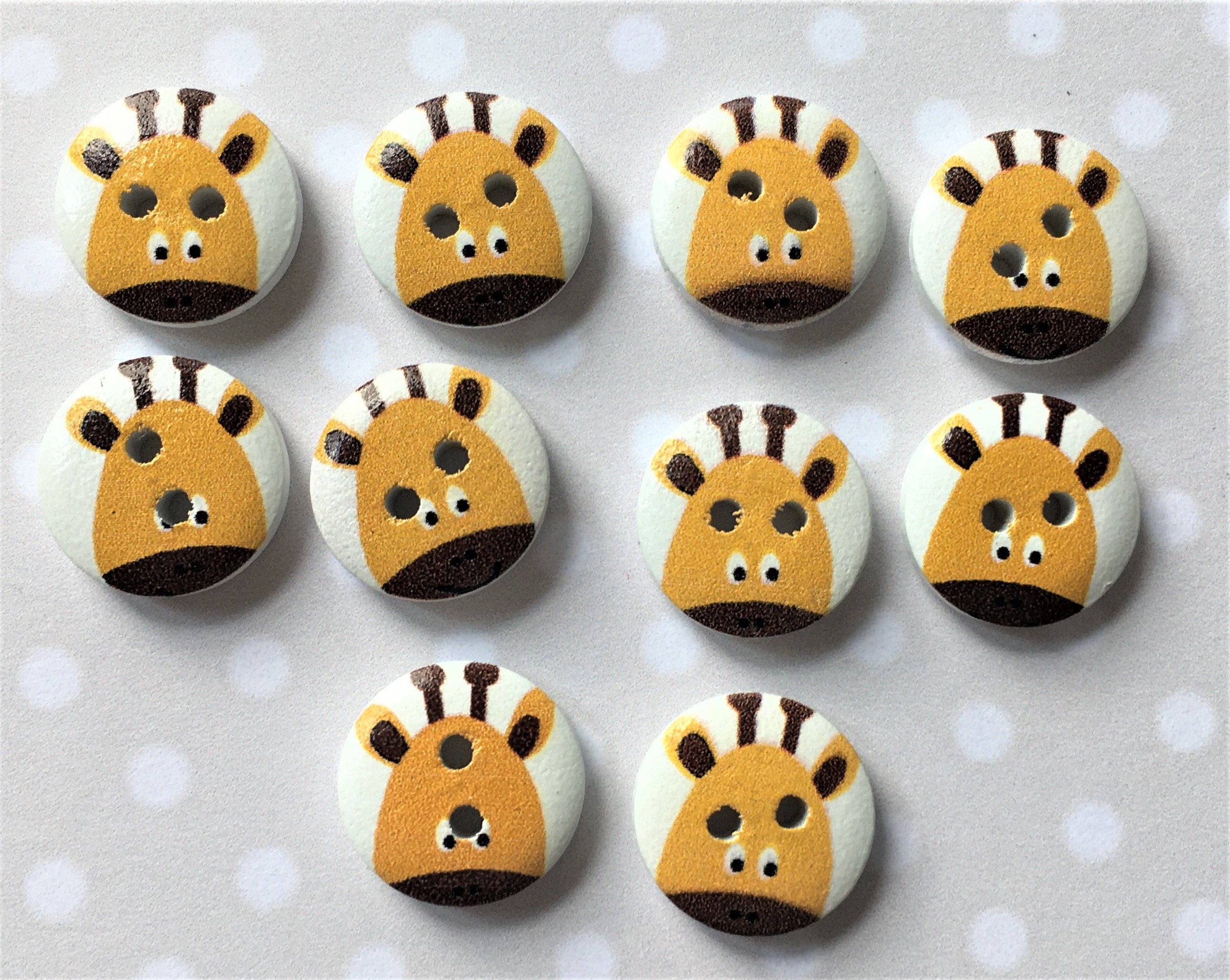 15 Mm WILD ANIMAL THEME Buttons Round X 10 Cute Little Wild - Etsy UK