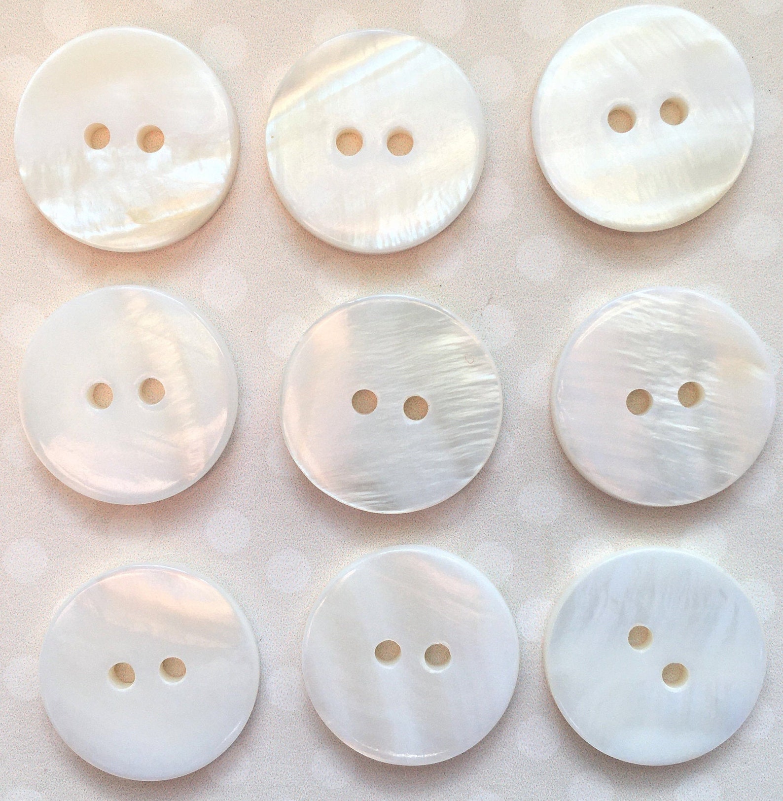 REAL MOTHER of PEARL Buttons X 9. 2 Hole Buttons 10/12.5/13mm - Etsy Singapore