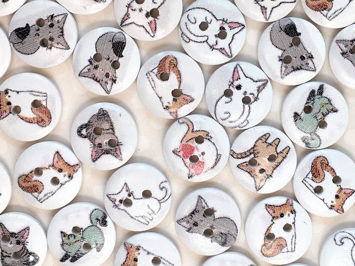 15 mm CAT BUTTONS X 10 Cute little cat buttons Cat buttons - Etsy.de