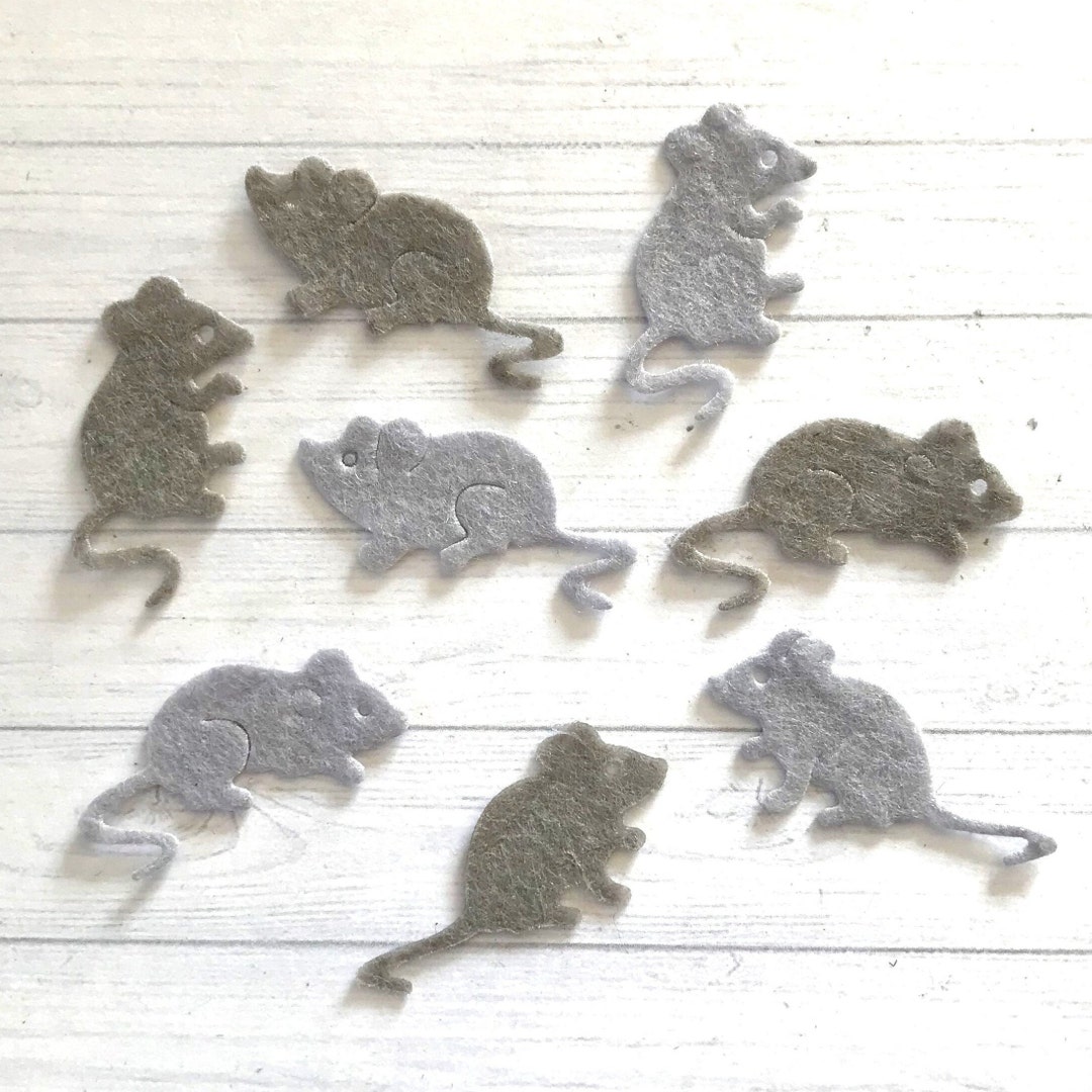 8 X MINI FELT MICE, Mini Felt Mice Die Cuts, Mice Felt Die Cuts, Mice ...