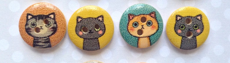 15 Mm CAT BUTTONS X 10 Cute Little Cat Buttons Cat Buttons - Etsy UK