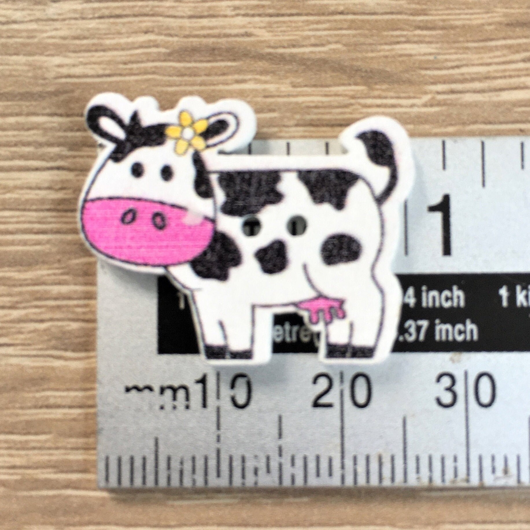 COW BUTTONS X 9 Wooden Cow Buttons Cow Embellishments Cow | Etsy