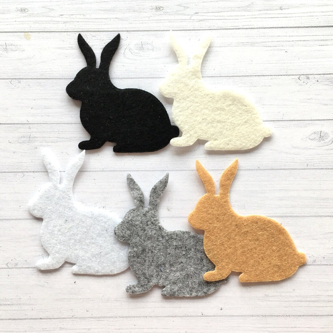FELT DIE Cut Medium, Medium/small Rabbits, Cute Rabbit Die Cuts, Mixed ...