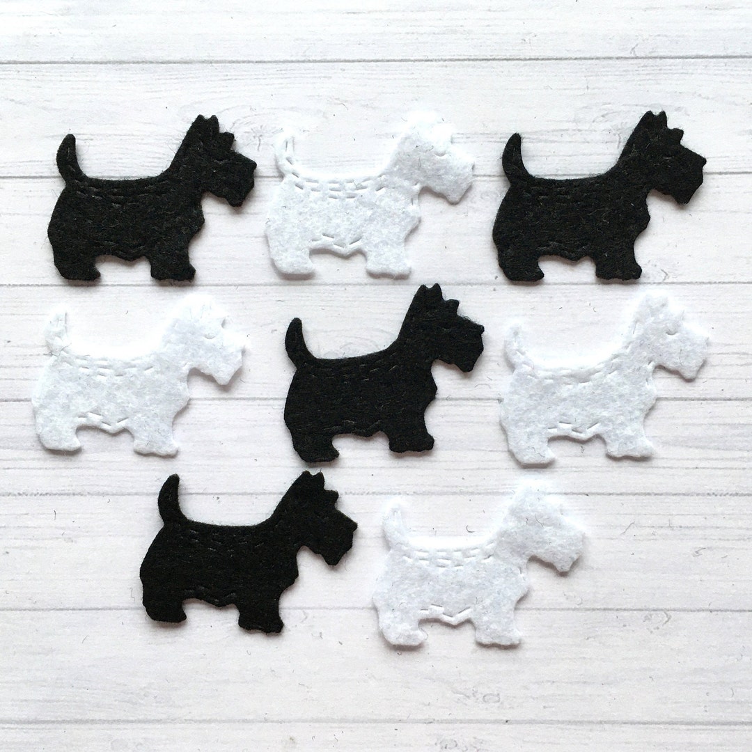MINI FELT DIE Cut Scottie Dogs, (set of 8) Craft Embellishment. - Etsy