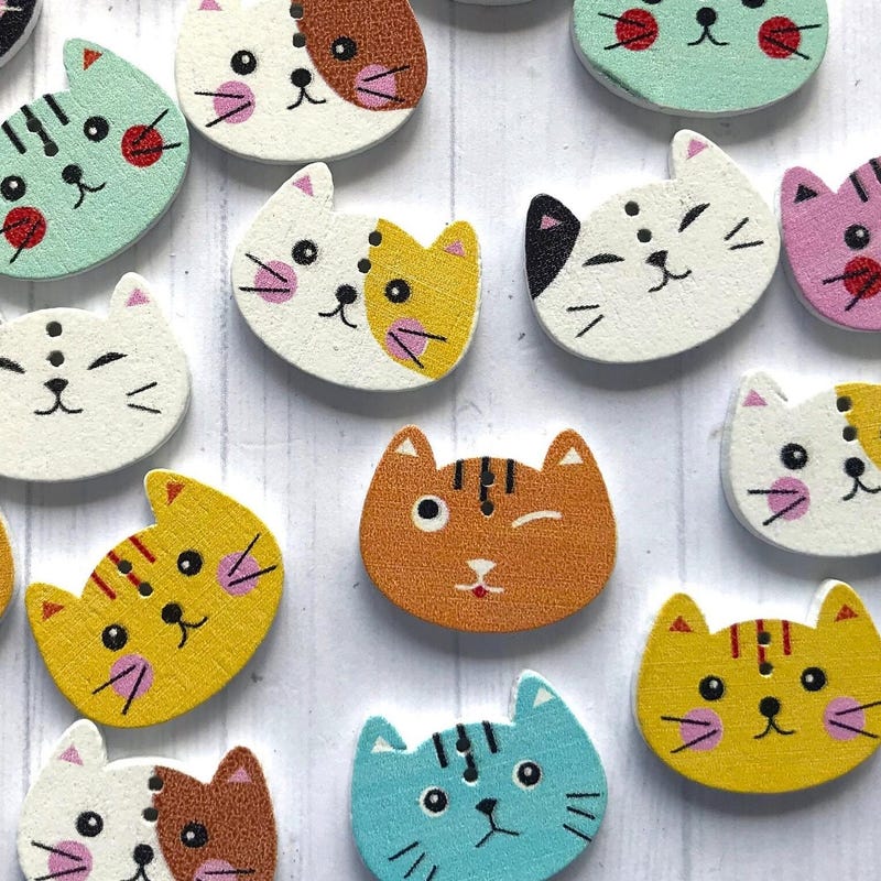 Cat Buttons - Etsy