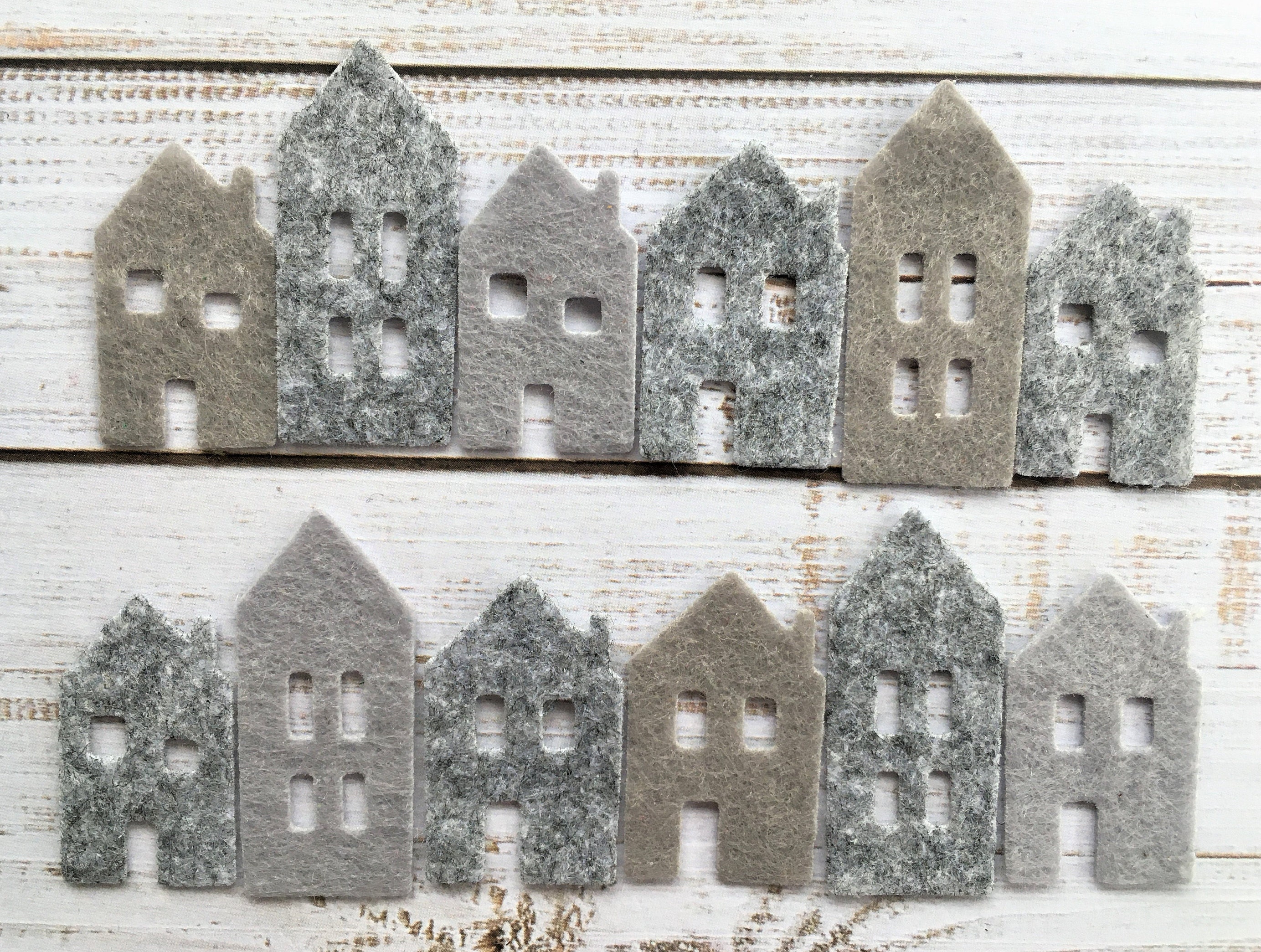 12 X FELT HOUSES Felt Houses Die Cut Houses Little House | Etsy UK