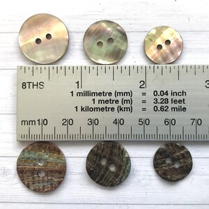 15/18/20mm Mother of Pearl Shell Buttons X 9. Real Mother of Pearl 2 ...
