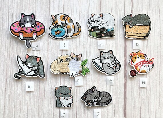 IRON ON CAT Patches. Cat Patches Iron on Patch Cat Patch. - Etsy