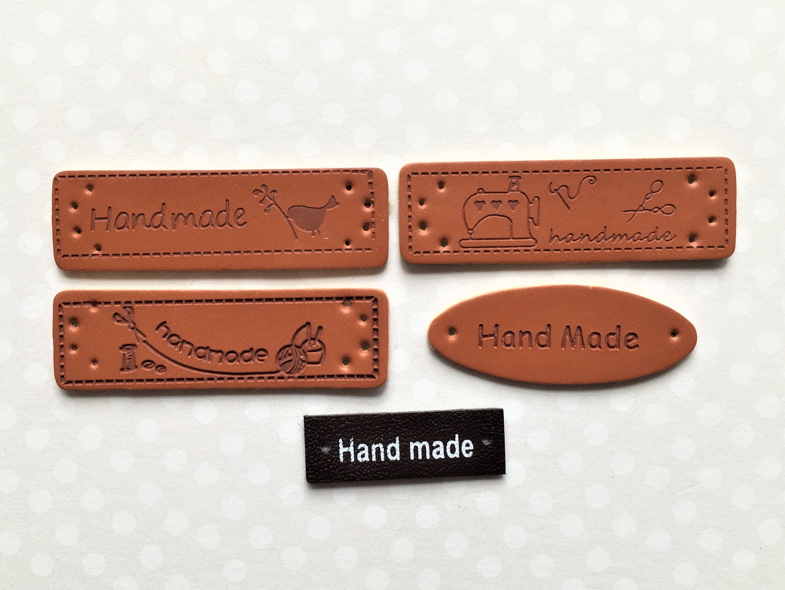 10 x PU Leather look labels Leather look handmade labels | Etsy