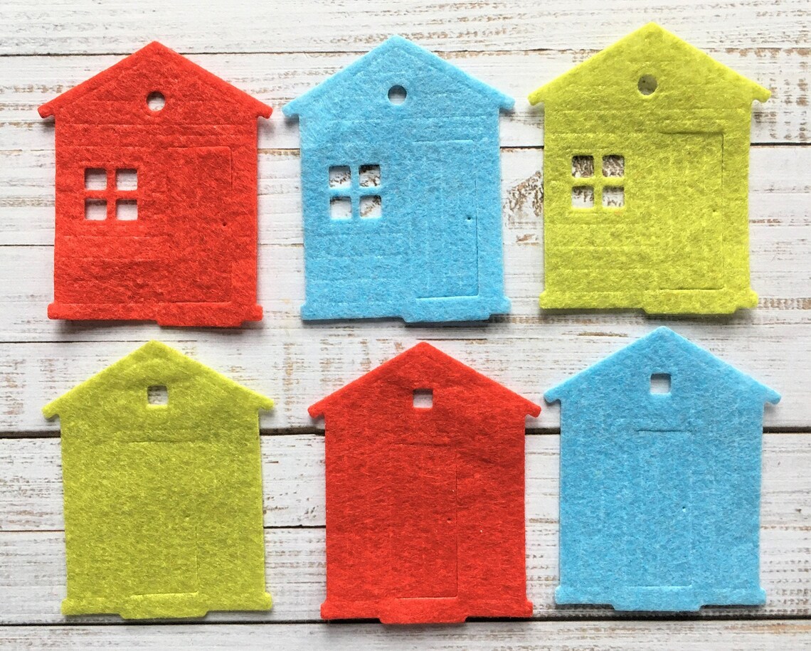 6 X FELT BEACH Huts/sheds Felt Beach Huts/sheds Die Cut - Etsy