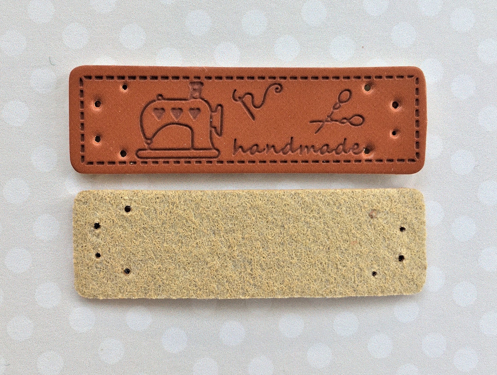 10 X PU Leather Look Labels, Leather Look Handmade Labels, Hand Knitted ...