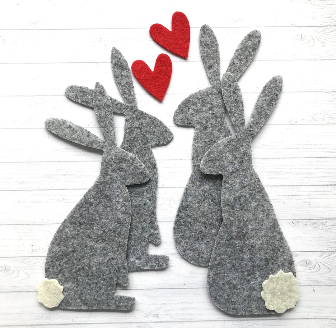 Large Felt Hare Shapes. Hare Felt Die Cuts. Felt Hares. Hare Applique ...